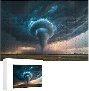 Amazon.com: Jigsaw Puzzles Apocalyptic Vortex Dramatic Tornado Under ...