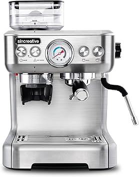 Amazon.com: Sincreative CM5700 Brushed Stainless Steel 20 Bar Semi ...