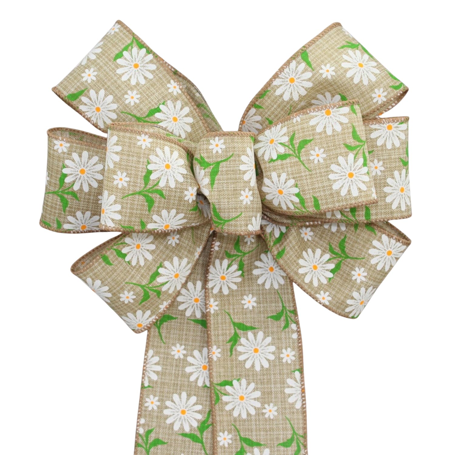 Amazon.com: Natural Spring Daisy Wreath Bow (8 inch bow) : Home & Kitchen
