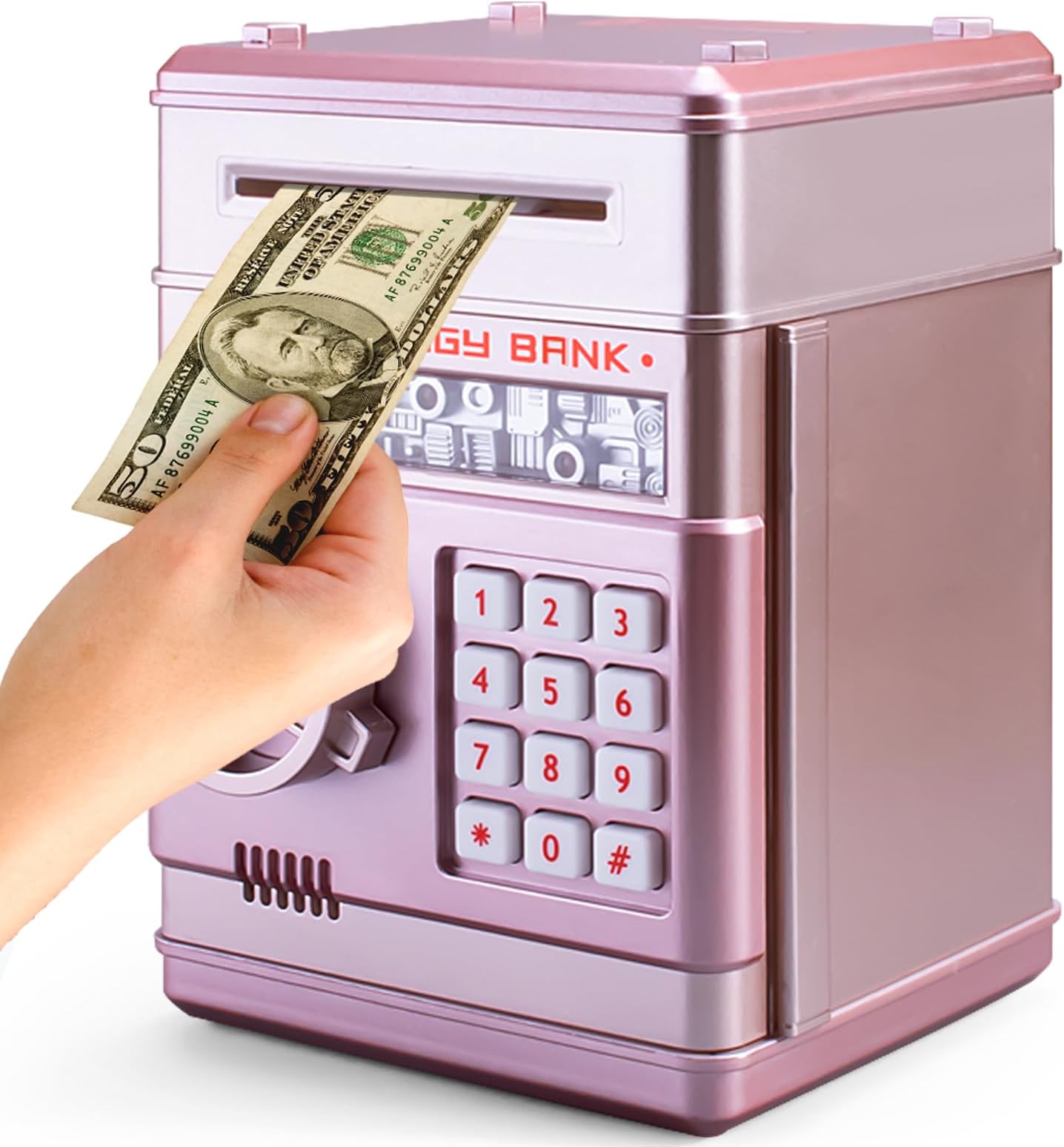 Amazon.com: ArtCreativity ATM Piggy Bank for Kids - Pink Piggy Bank for ...