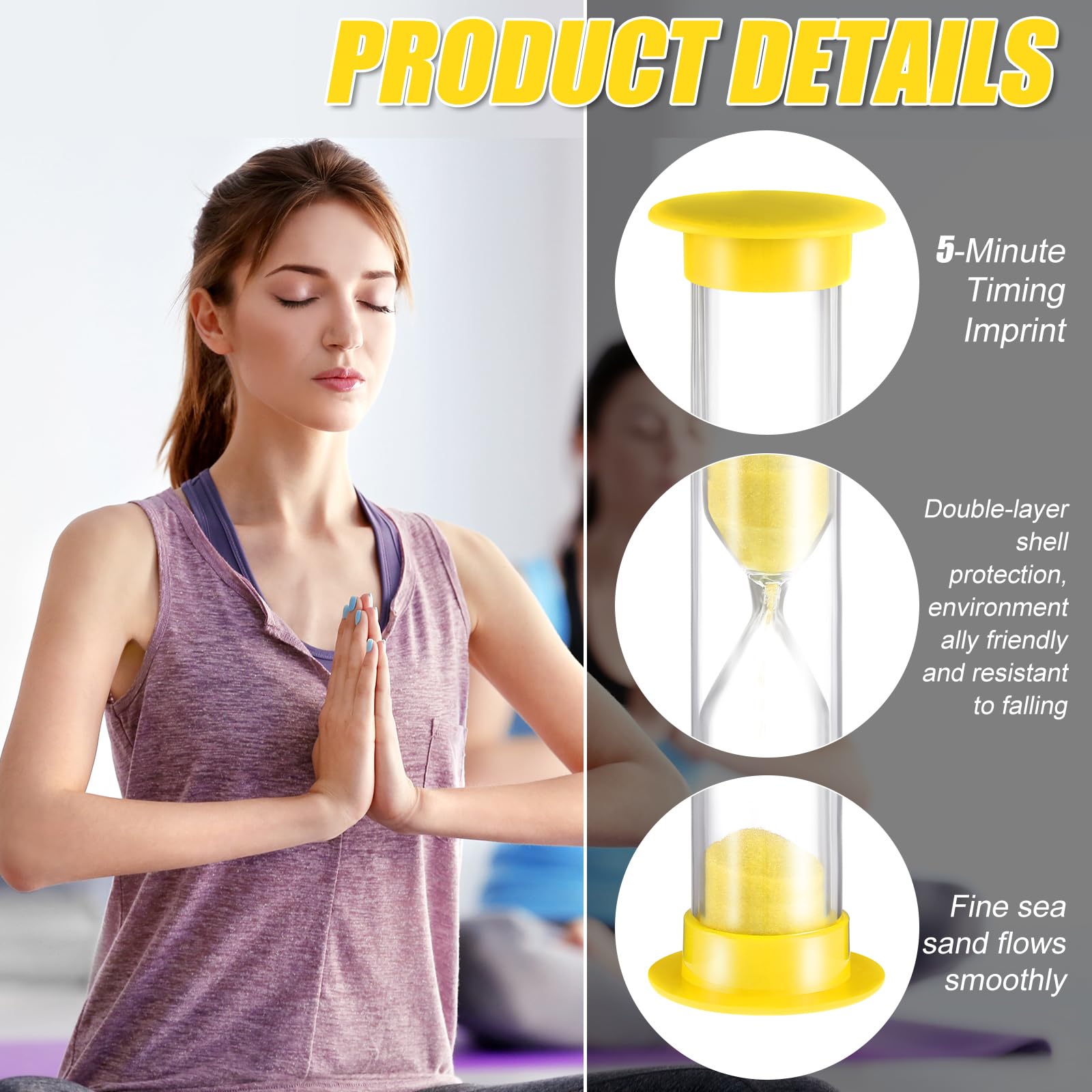 Snapklik.com : 24 Pcs 5 Minute Sand Timer Plastic Hourglass 5 Min ...