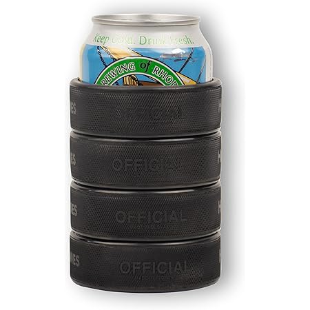 Amazon.com: Beer Can Cooler made from 4 Real Ice Hockey Pucks, 12oz ...
