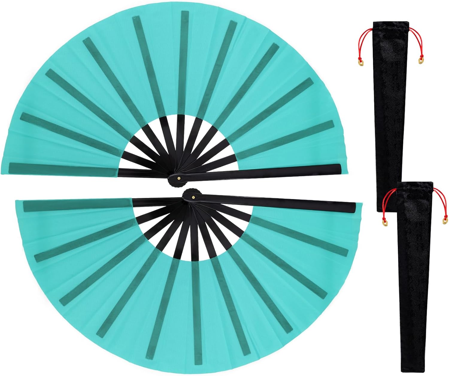 Amazon.com: Nydotd 2 Packs Large Rave Fan Handheld Folding Fans Nylon ...