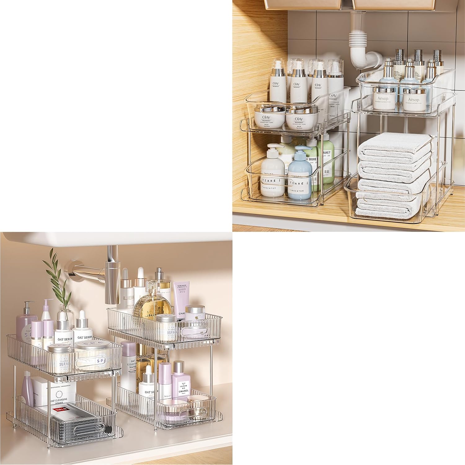 Amazon.com: Delamu Multi-Purpose Stackable Bathroom Cabinet organizers ...