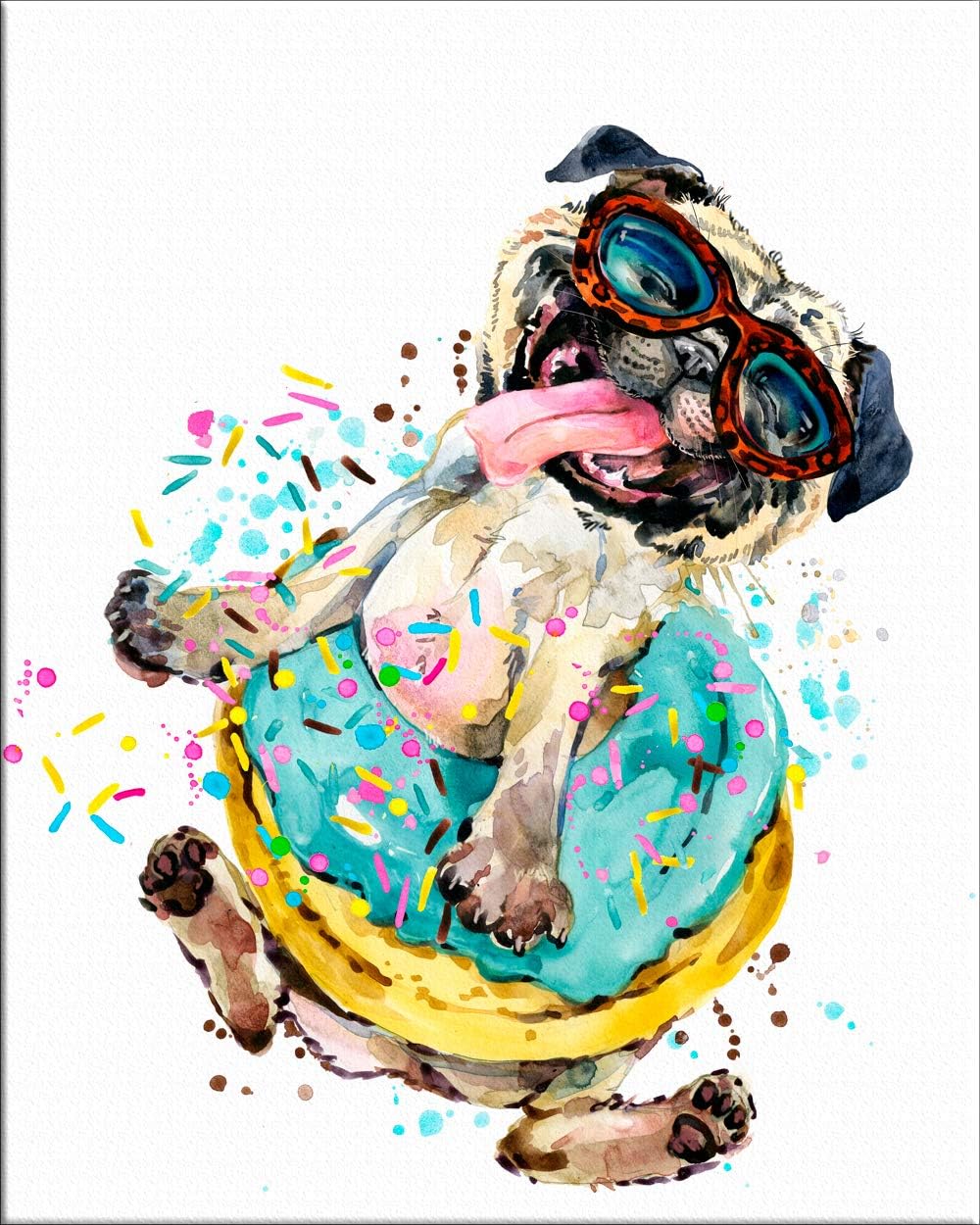 Amazon.com: 7Dots Art. Dogs. Watercolor Art Print, poster 8"x10" on ...
