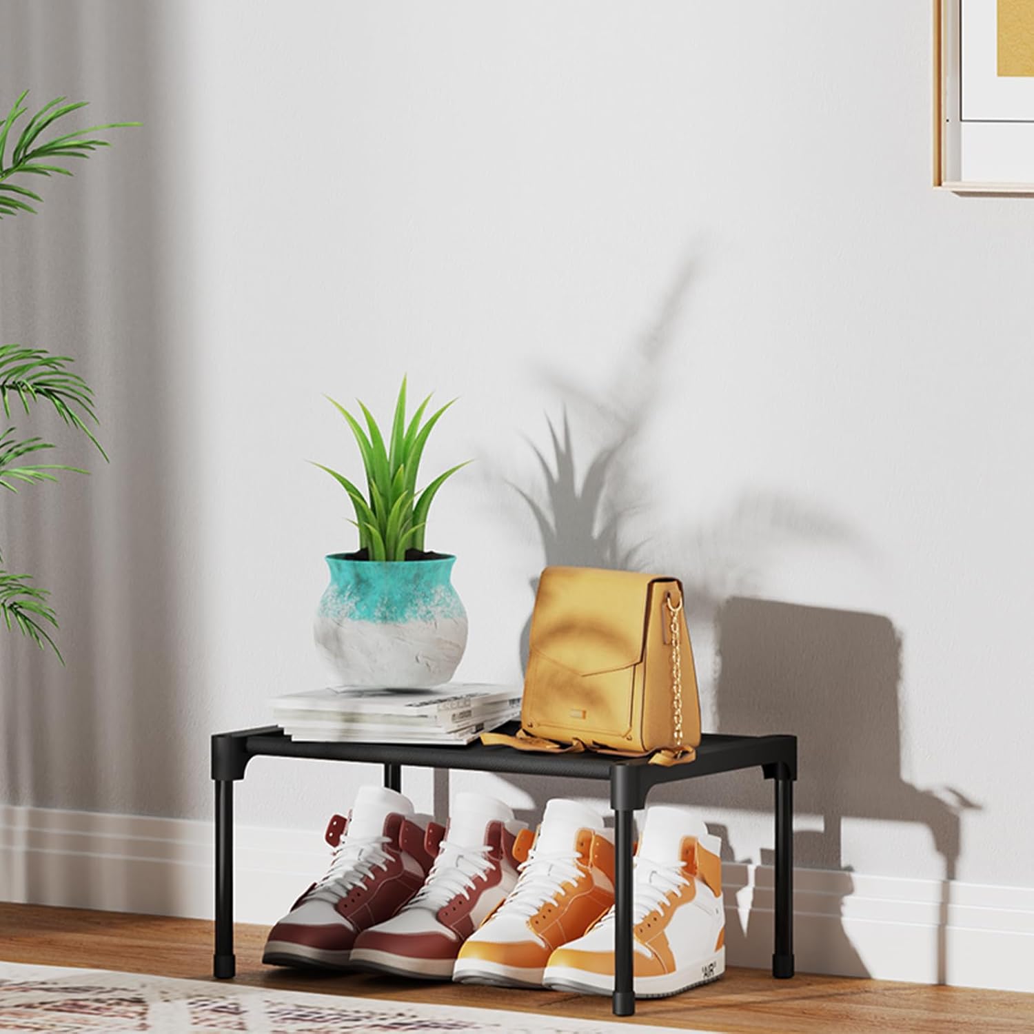 Amazon.com: Kitsure Shoe Rack - Stackable Organizer for Closet, Non ...