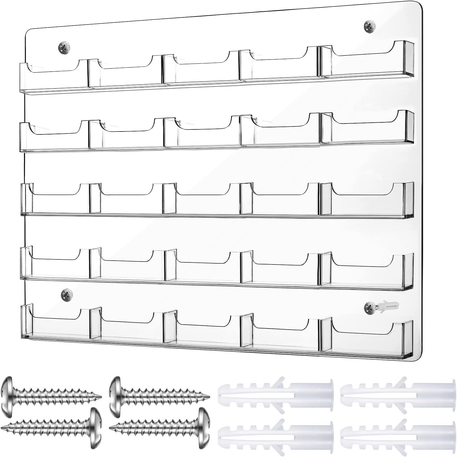 Amazon.com: Lincia Acrylic Business Card Holder Wall Mount Clear ...