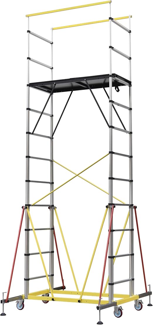 APARECIUM 14‘ Aluminum Scaffold Tower, Multipurpose Rolling Scaffolding ...
