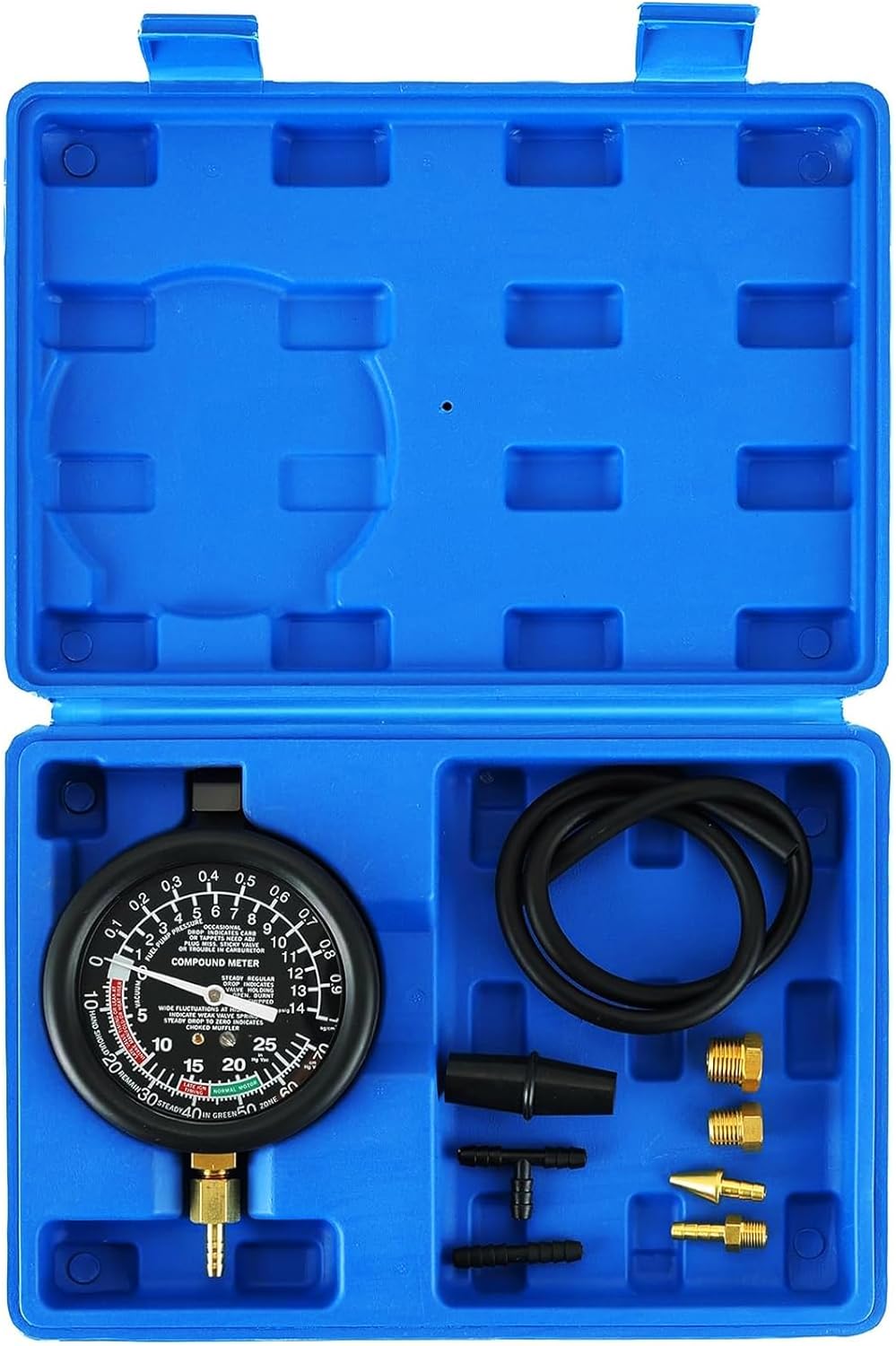 DASBET Car Vacuum and Fuel Pump Tester Gauge Kit, Fuel Pump and Vacuum ...