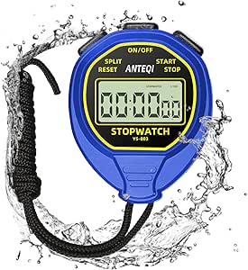 Amazon.com : ANTEQI Waterproof Stopwatch Timer, Large Display Simple ...