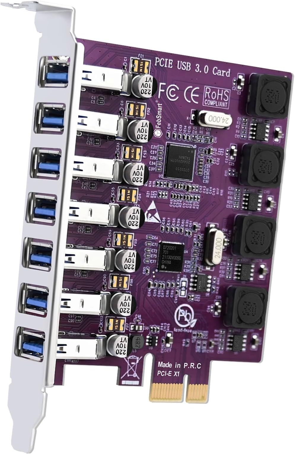 Amazon.com: FebSmart 4X 5Gbps USB-C Ports PCI Express USB 3.0 Expansion ...