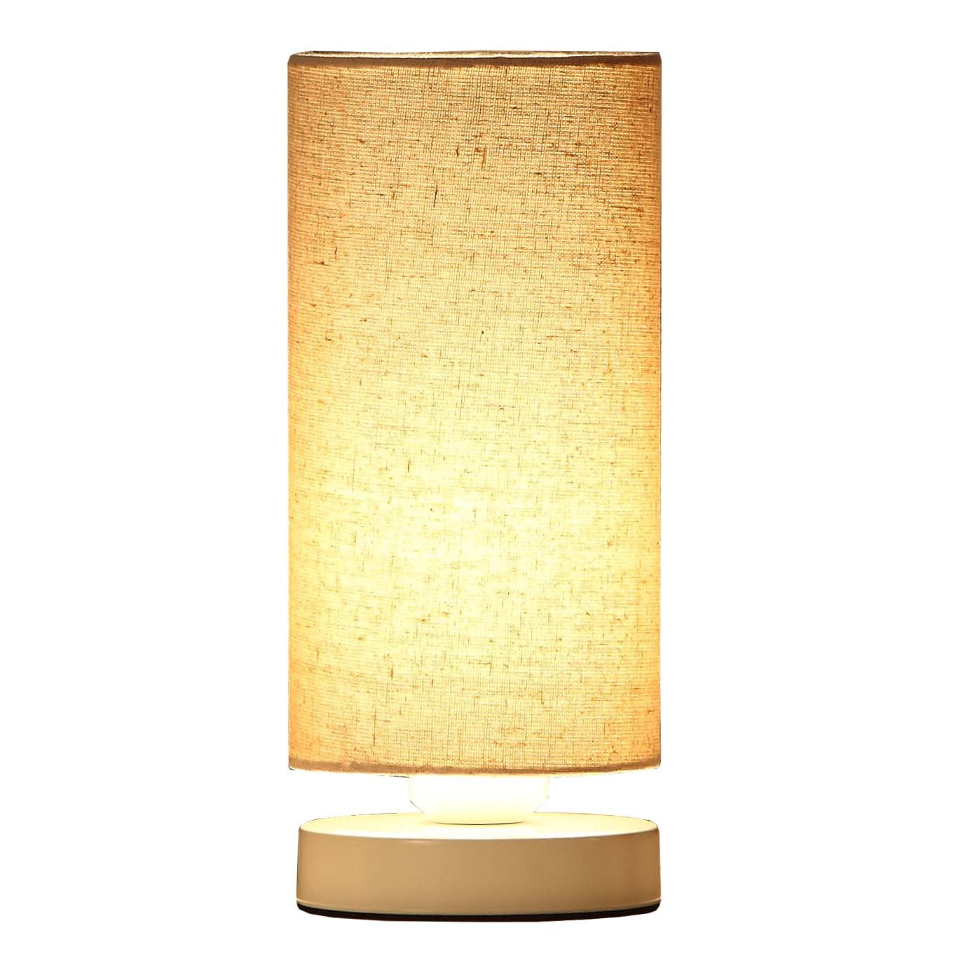 Bieye L10271 Linen Fabric Table Lamp with Cylindrical Lampshade, 11 ...