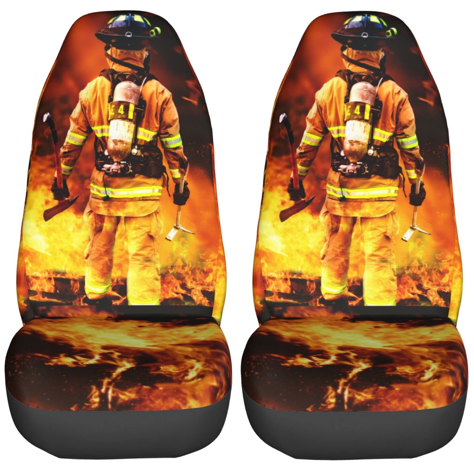 Amazon.com: Foruidea Firefighter Car Seat Covers Universal 2 Pcs Auto ...