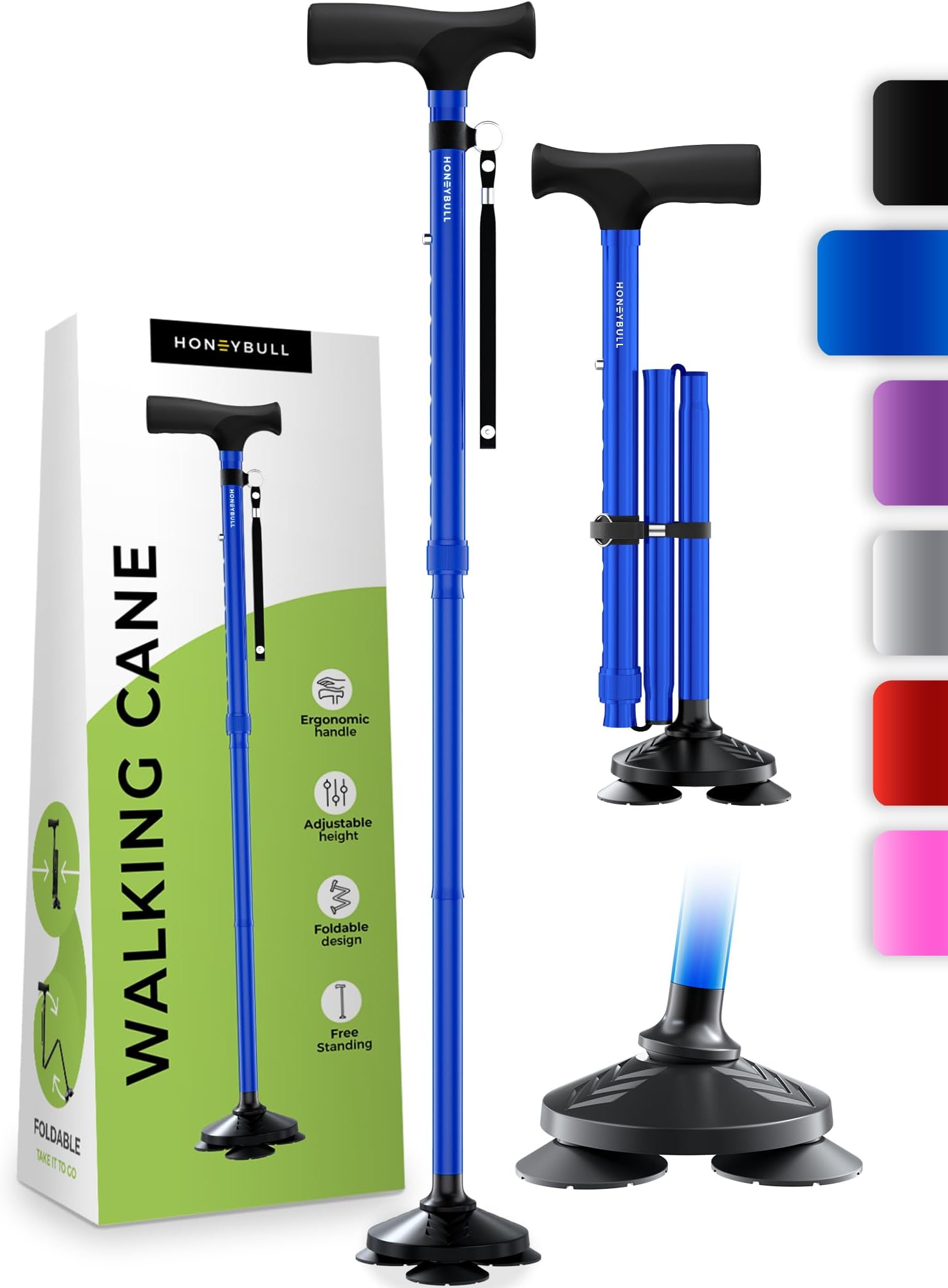Amazon.com: Ez2care Walking Stick- Adjustable Lightweight Walking Cane ...