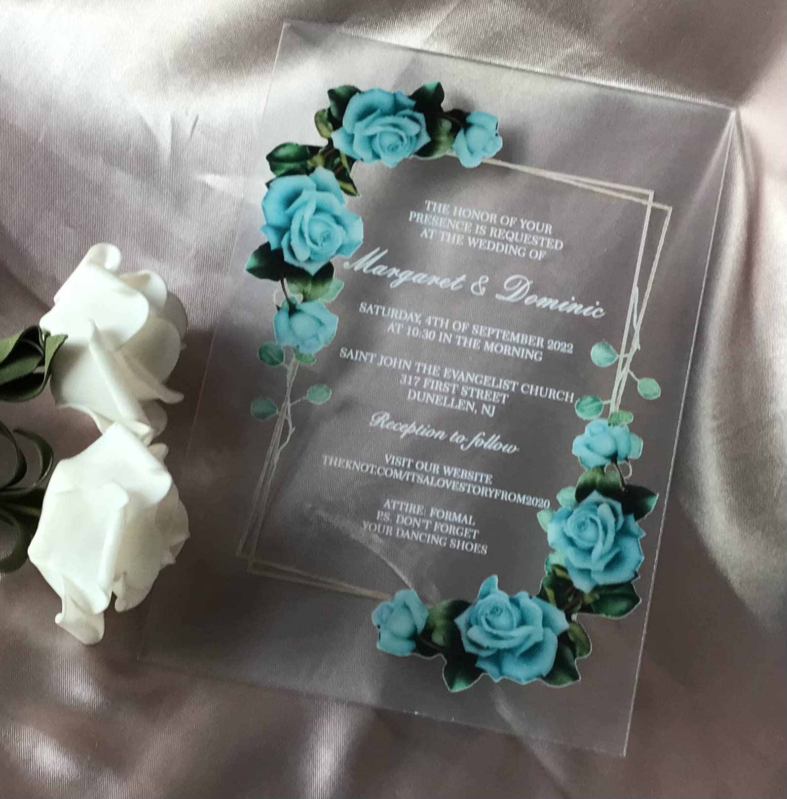 Gray And Aqua Wedding Invitations