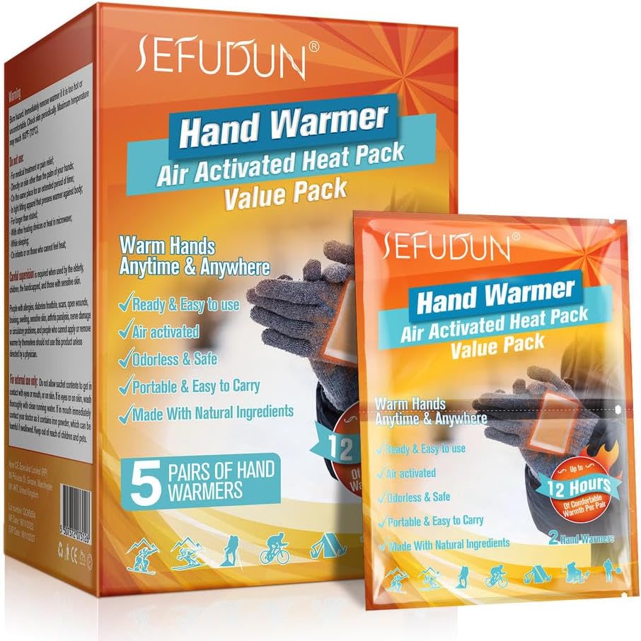 Boxania® 5 Pairs Hand Warmers Natural Warmth Heat Pouch I Warmer for ...