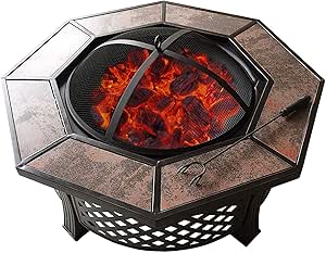 Outdoor Fire Pits,Outdoor Octagonal Barbecue Table,Heating Brazier ...