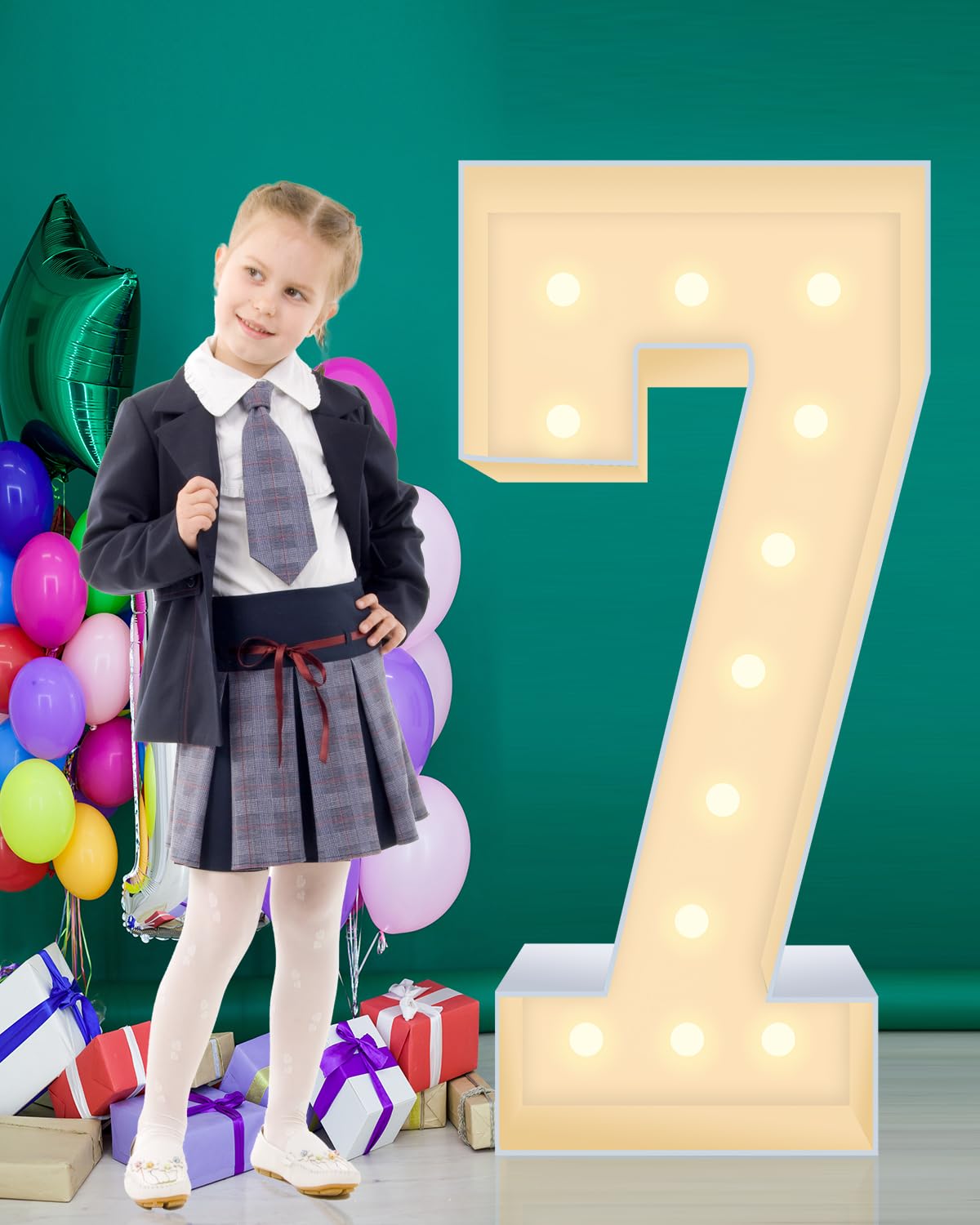 Amazon.com: 4FT Plastic Marquee Numbers 7, Light up Numbers Made of ...