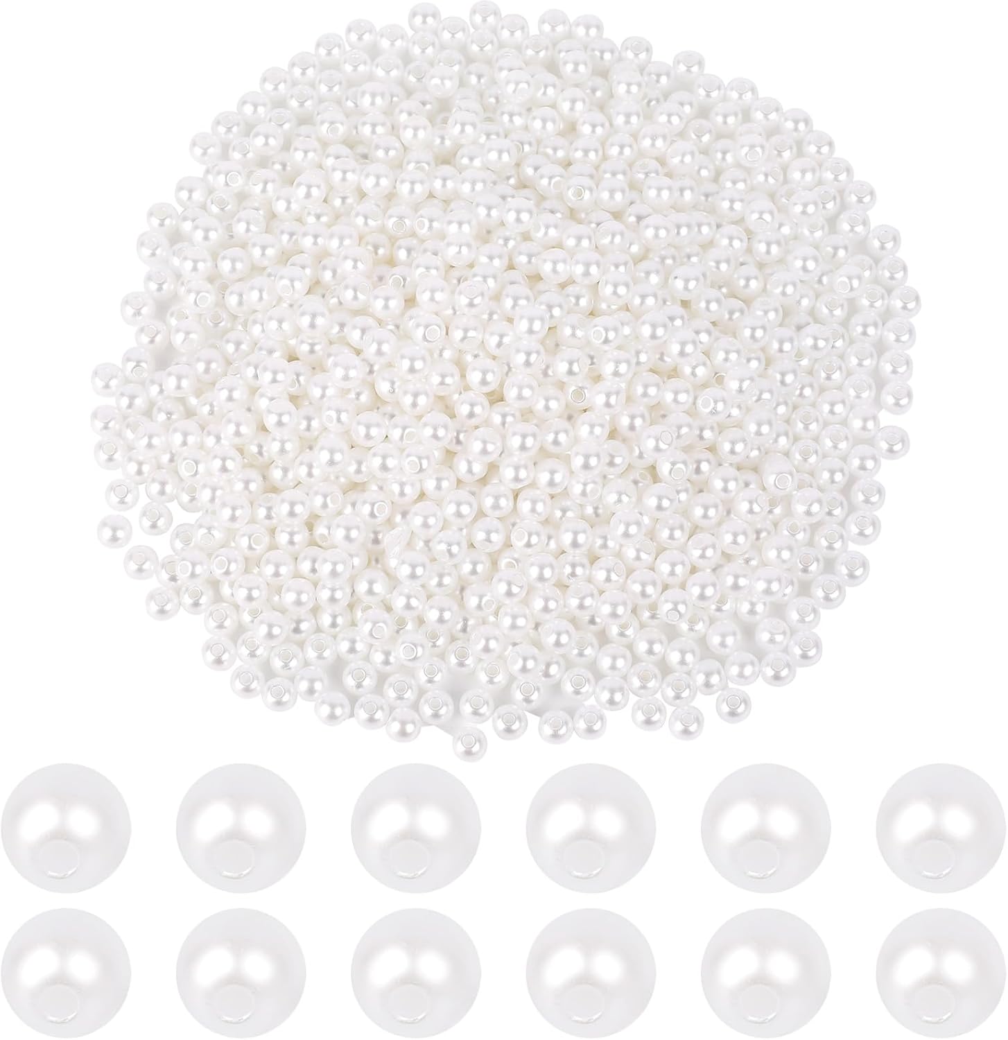 Amazon.com: 6mm Pearls for Crafting, 1000 Pieces Small White Clay Beads ...