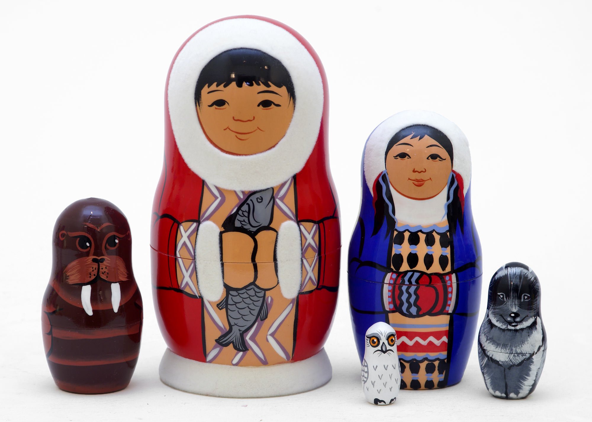Amazon.com: Golden Cockerel Eskimo Nesting Doll 5pc./5" : Toys & Games