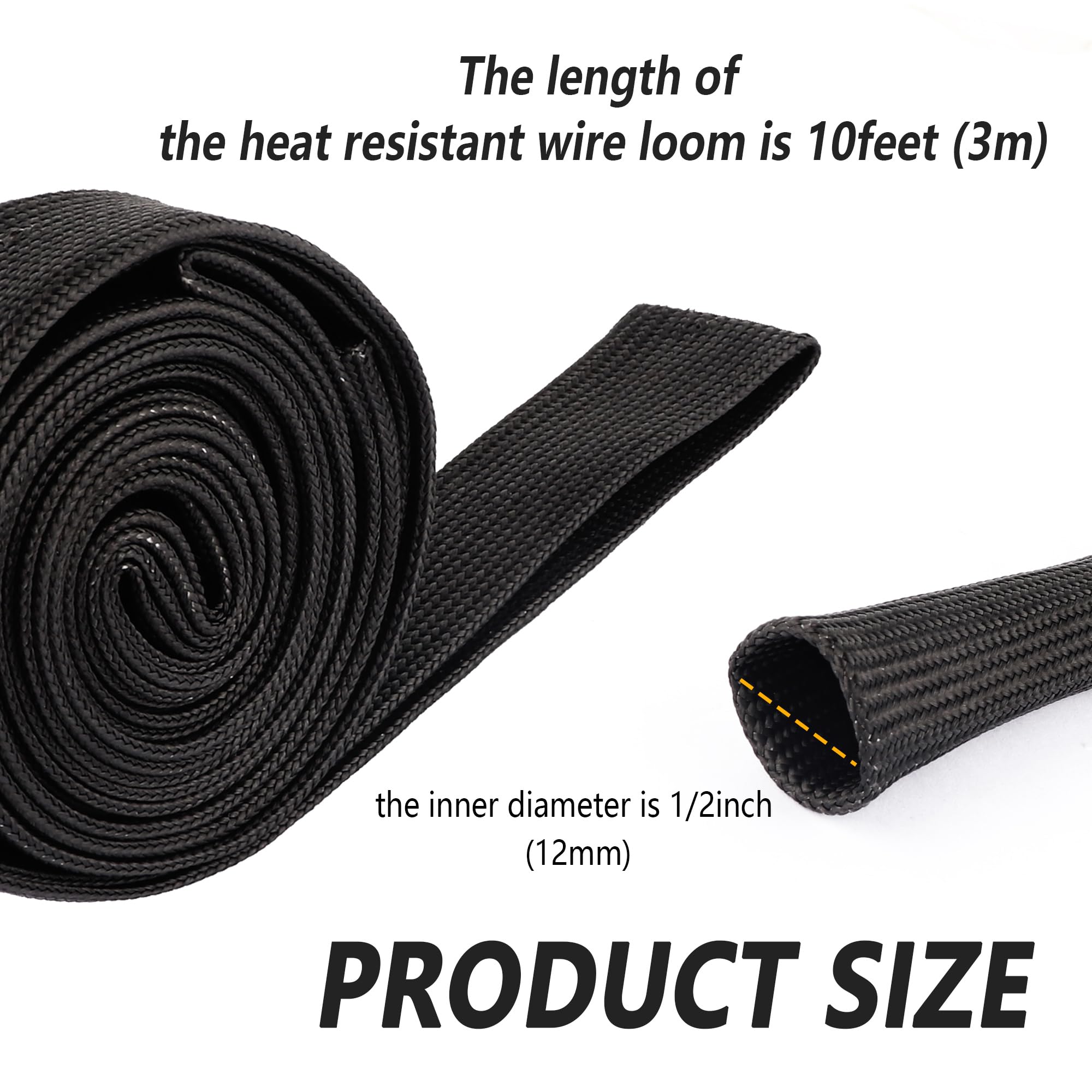 Snapklik.com : Wire Heat Shield 9.8Ft - 1/2" ID X 10 Spark Plug Wire ...