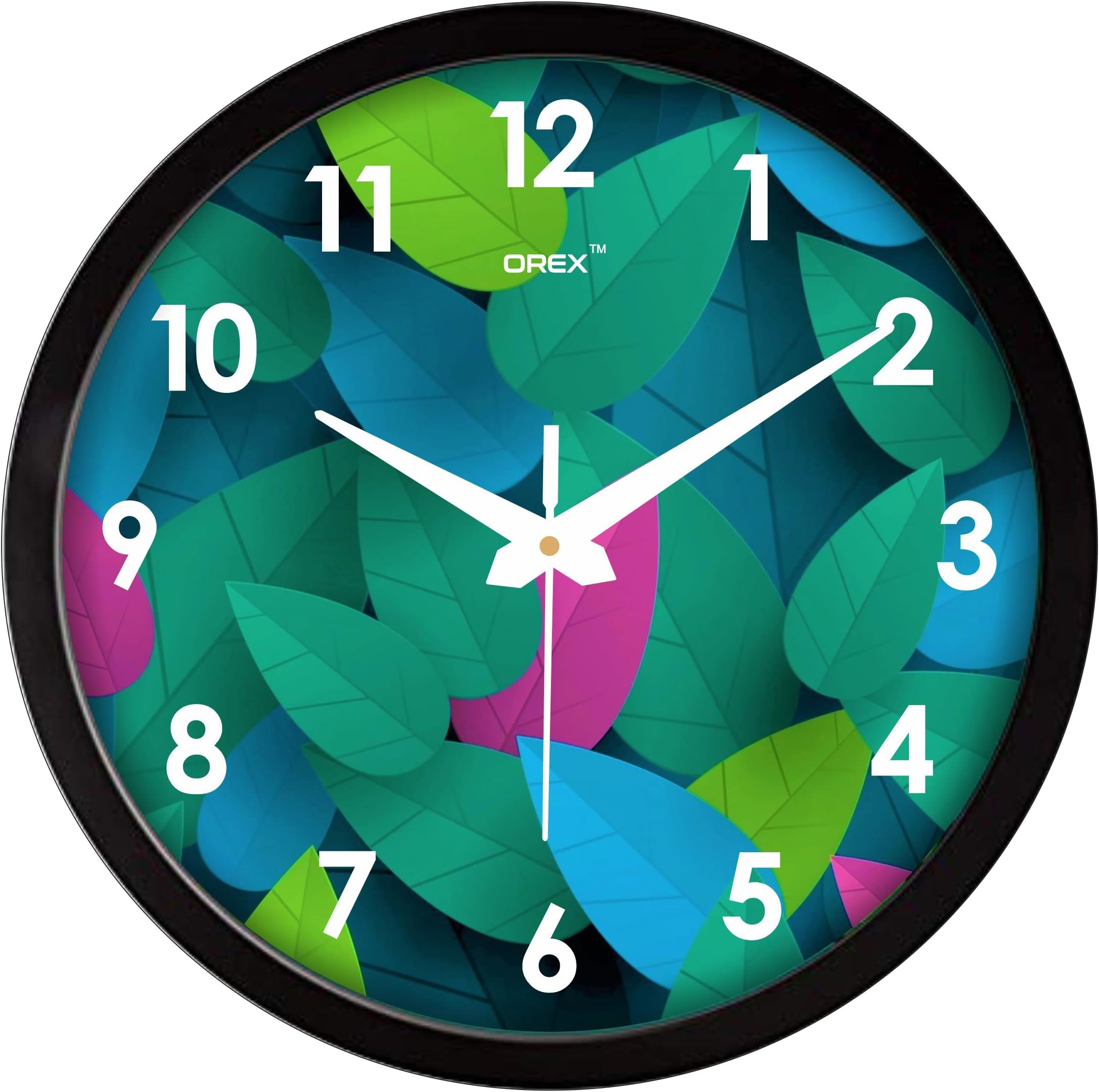 Buy OREX Stylish Leaves Design Analog Wall Clock for Home/Living Room ...