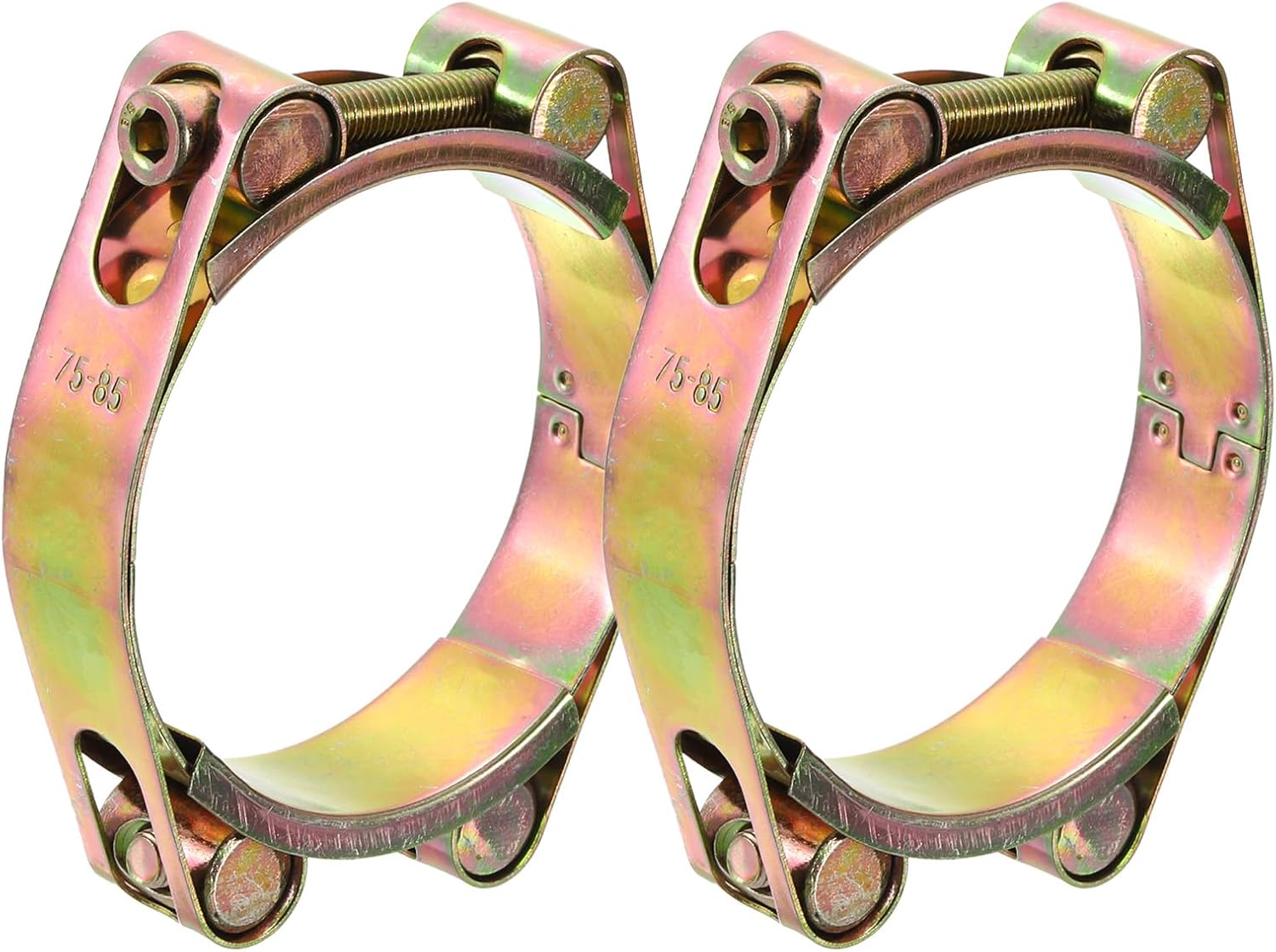 Amazon.co.jp: uxcell Set of 2 T-Bolt Hose Clamps 240-252mm/9.45"-9.102 ...