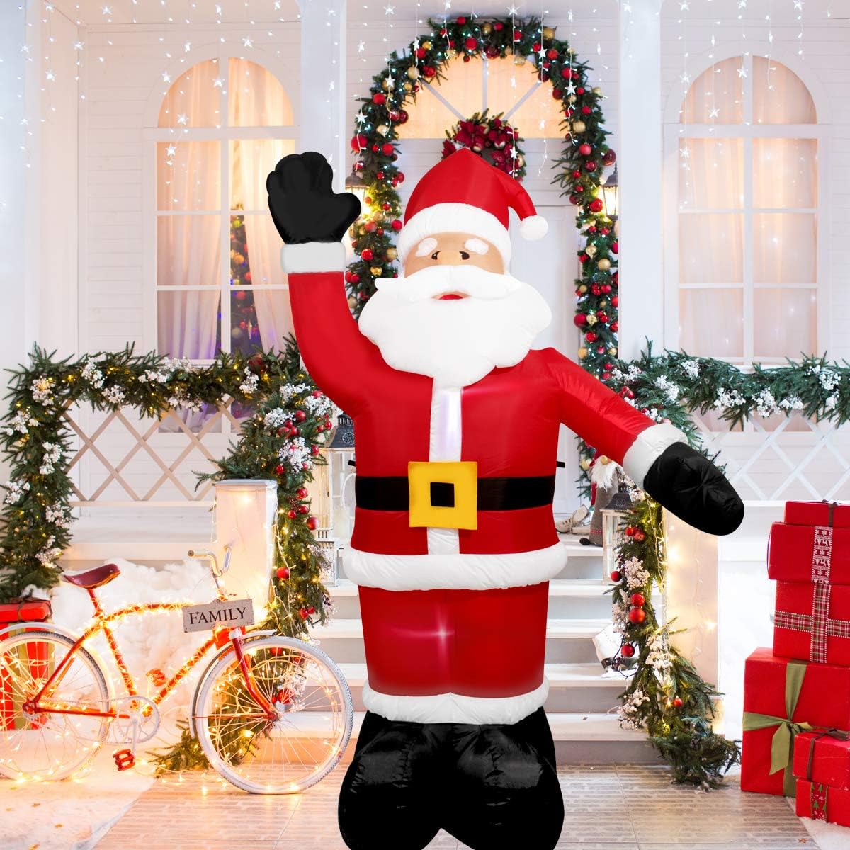 Amazon.com: FARONZE Christmas Inflatables Santa Claus Giant Lighted ...