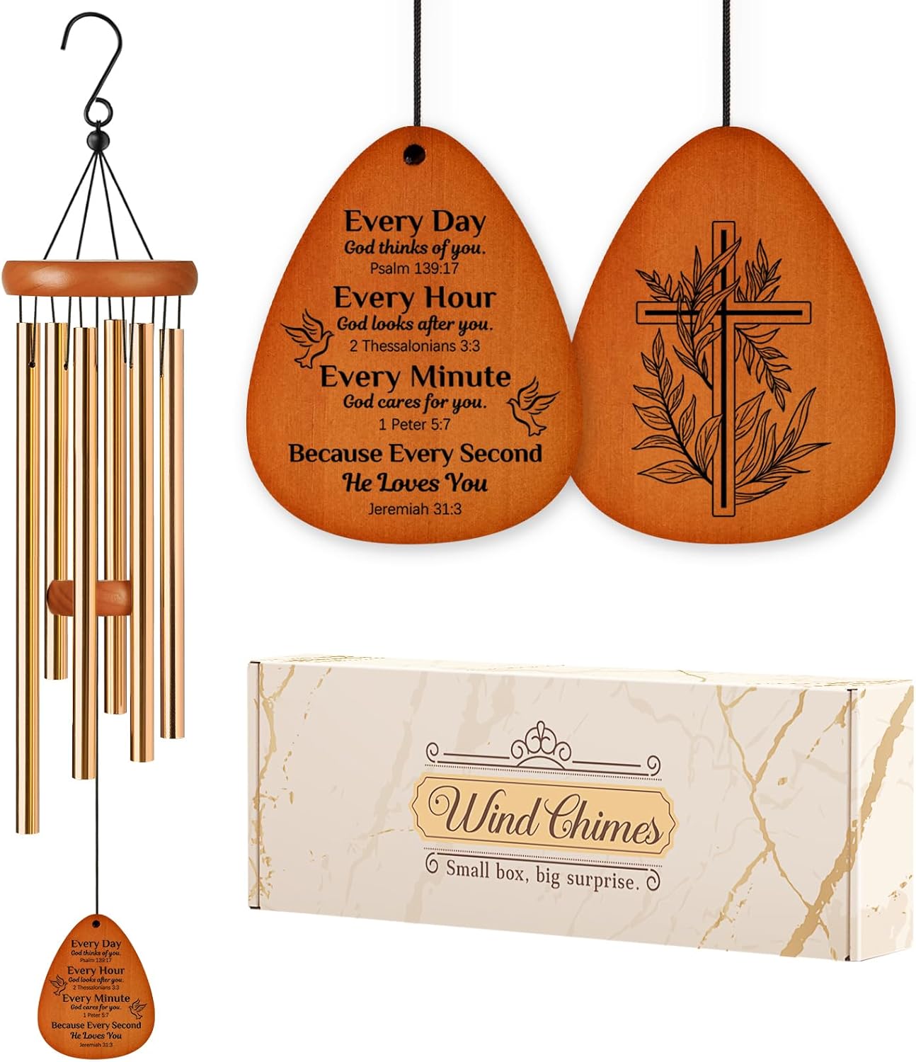 Amazon.com : Aurahouse Christian Gifts for Women or Men, Wind Chimes ...