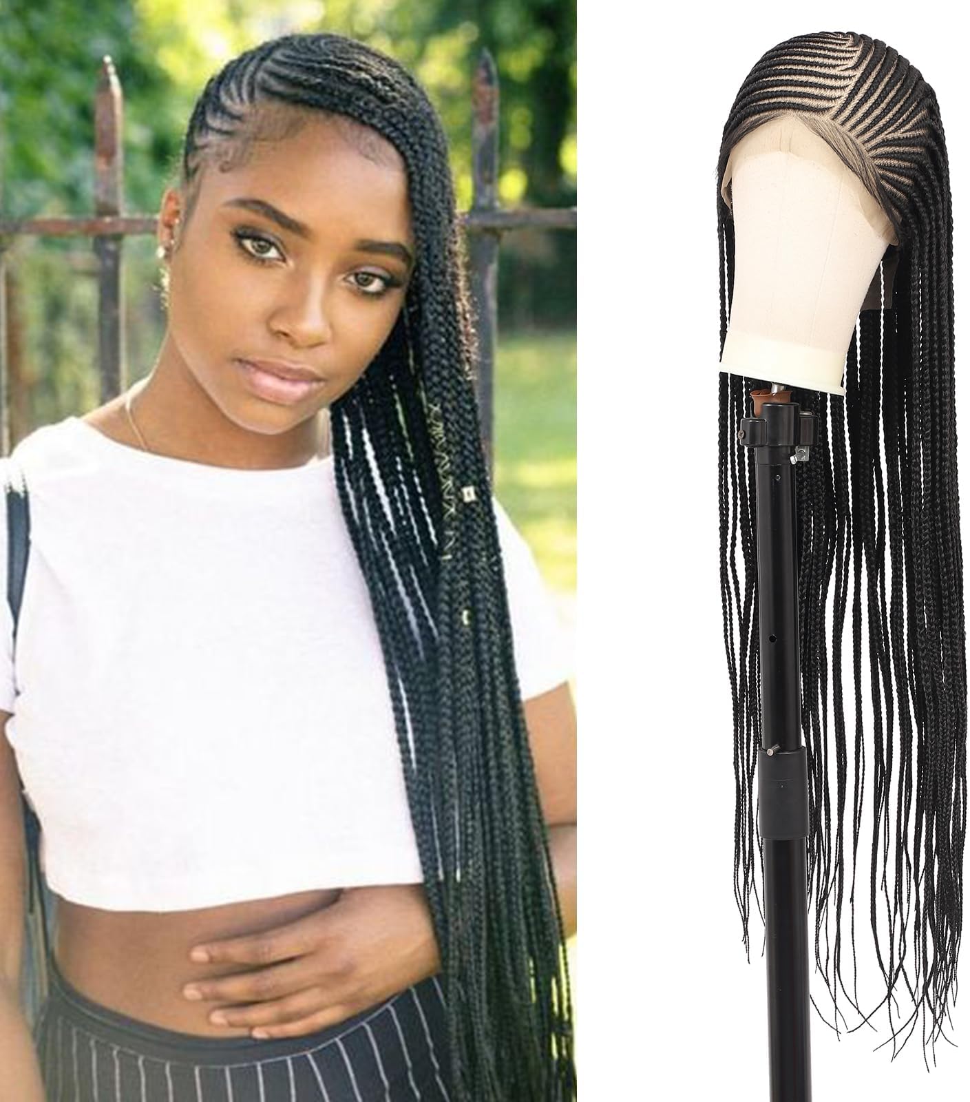 Amazon.com : Kalyss 13X8 Lemonade Cornrow Braided Wigs for Women Lace ...