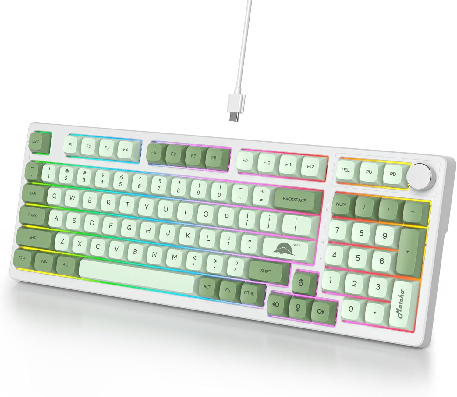 Amazon.com: Ussixchare Wired Creamy Gaming Keyboard with Number Pad, 96 ...