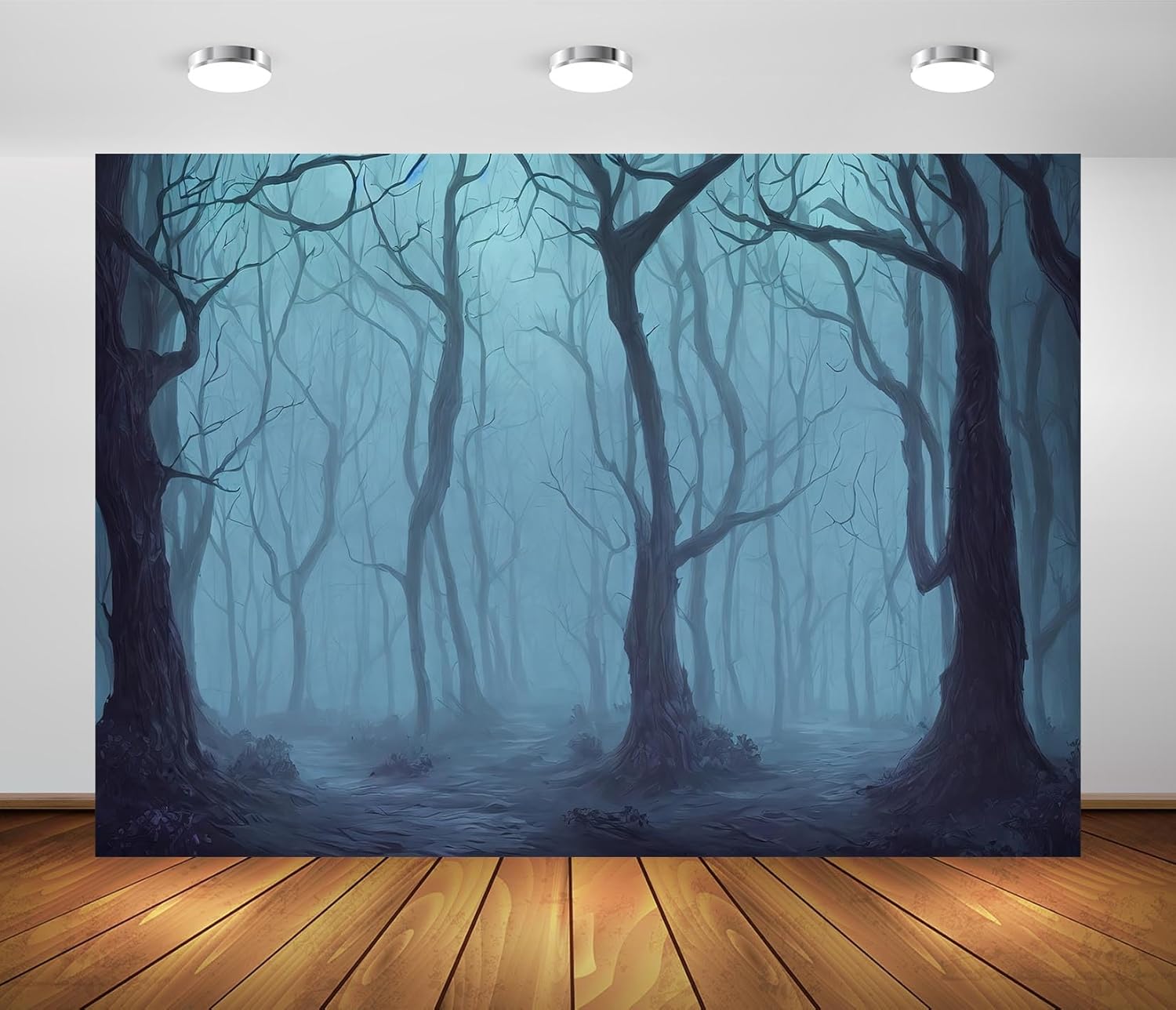 Amazon.com : BELECO 9x6ft Fabric Spooky Foggy Forest Backdrop Halloween ...