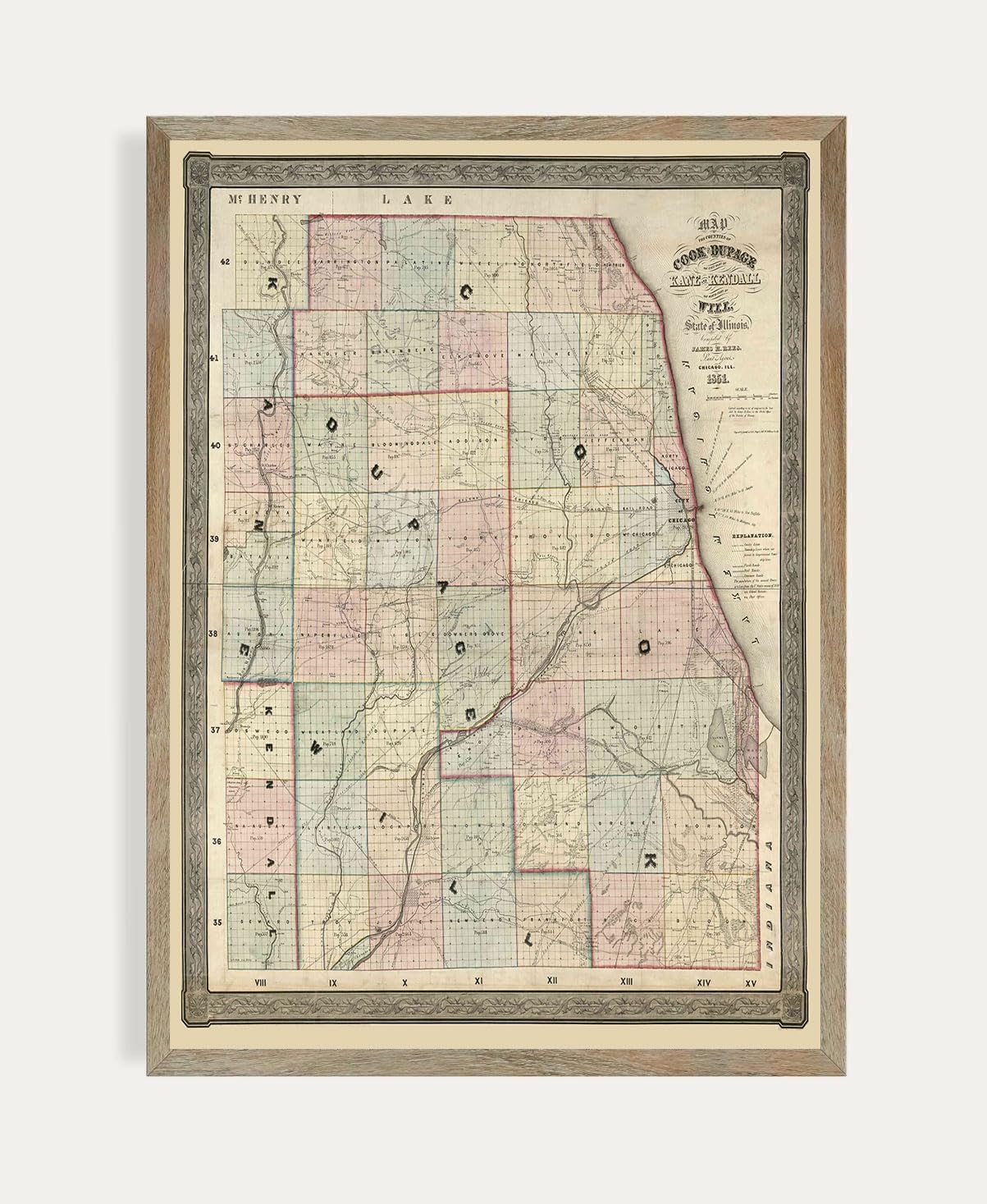 Amazon.com: MG Global Historical Poster of Cook & DuPage Counties ...