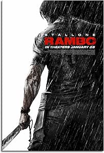 Amazon.com: PAMVINT Rambo Movie Wall Art Classic Film Poster Canvas ...