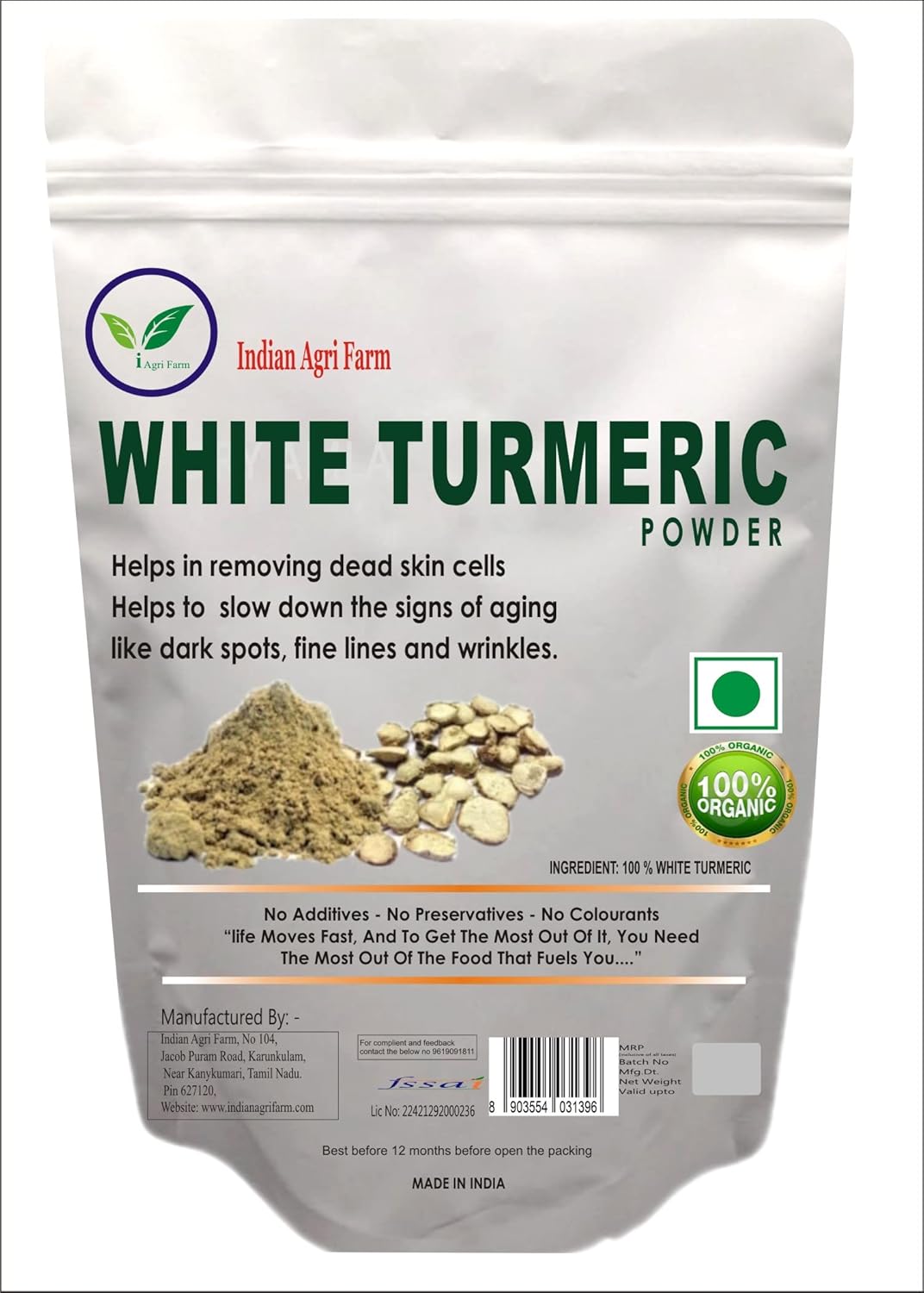 Buy IAgriFarm ® White Turmeric | Poolankilangu Powder for Skin Care ...