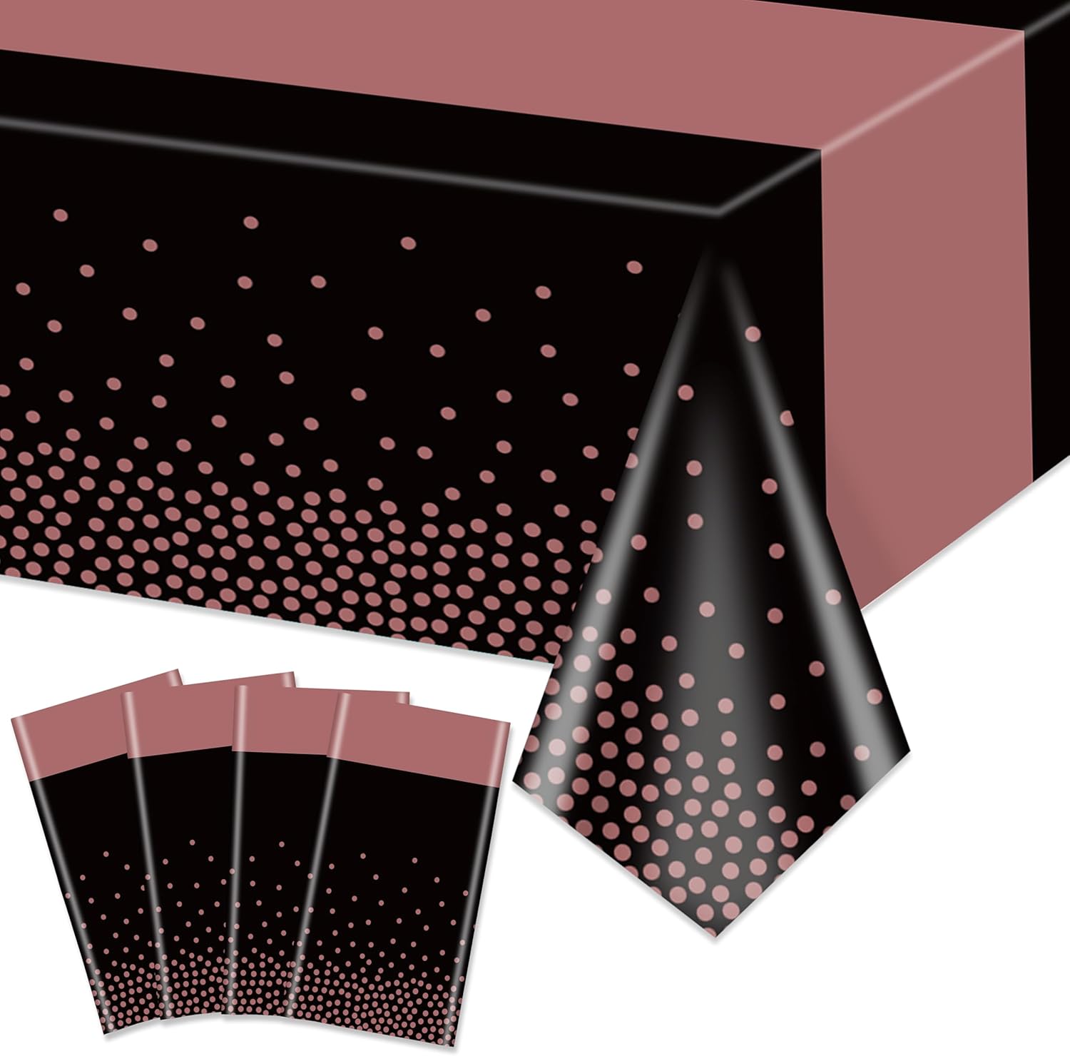 Amazon.com: Hegbolke 4 Pack Black and Rose Gold Tablecloths - 86.6"x51 ...