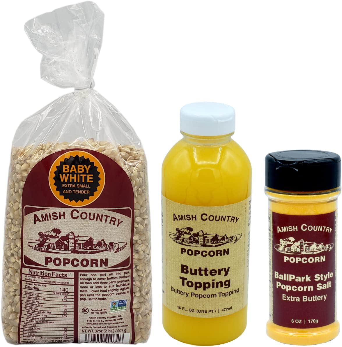 Amazon.com: Amish Country Popcorn | Buttery Popcorn Topping - 2-16 oz ...
