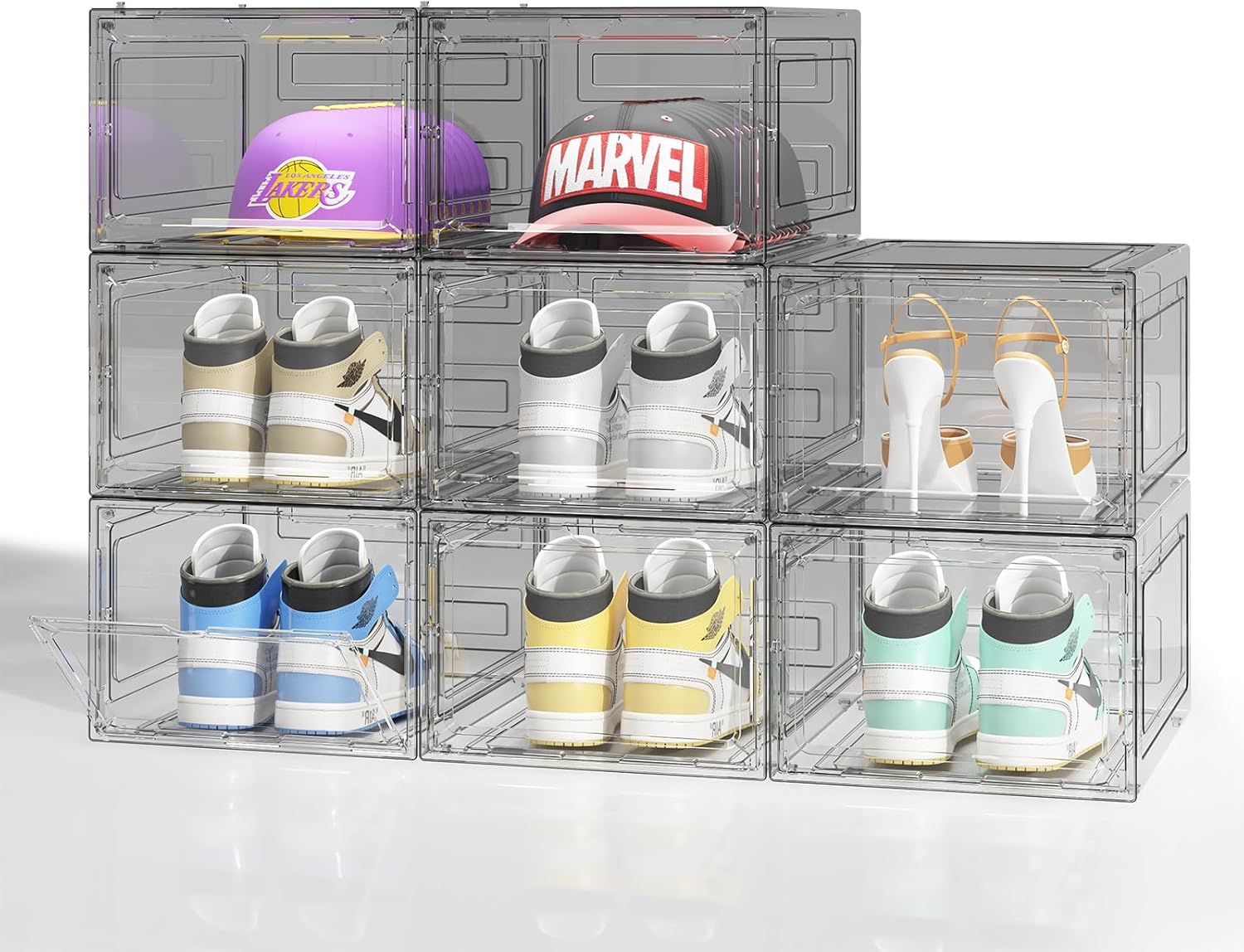 Amazon.com: Upgraded Thickened Sturdy Large Shoe Boxes Clear Plastic ...