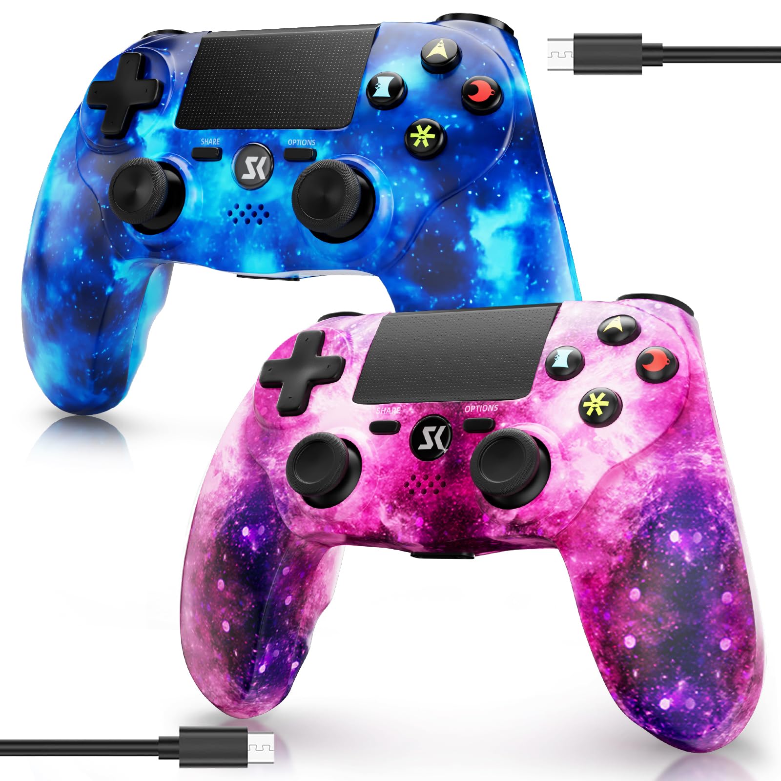 Amazon.com: 2 Pack Wireless Controller for PS4, Controller for Sony ...