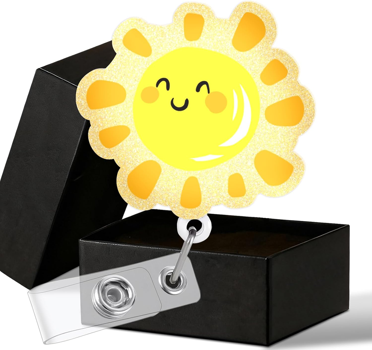 Amazon.com: Sunshine Badge Reel Sun Badge Holder Retractable Clip ...