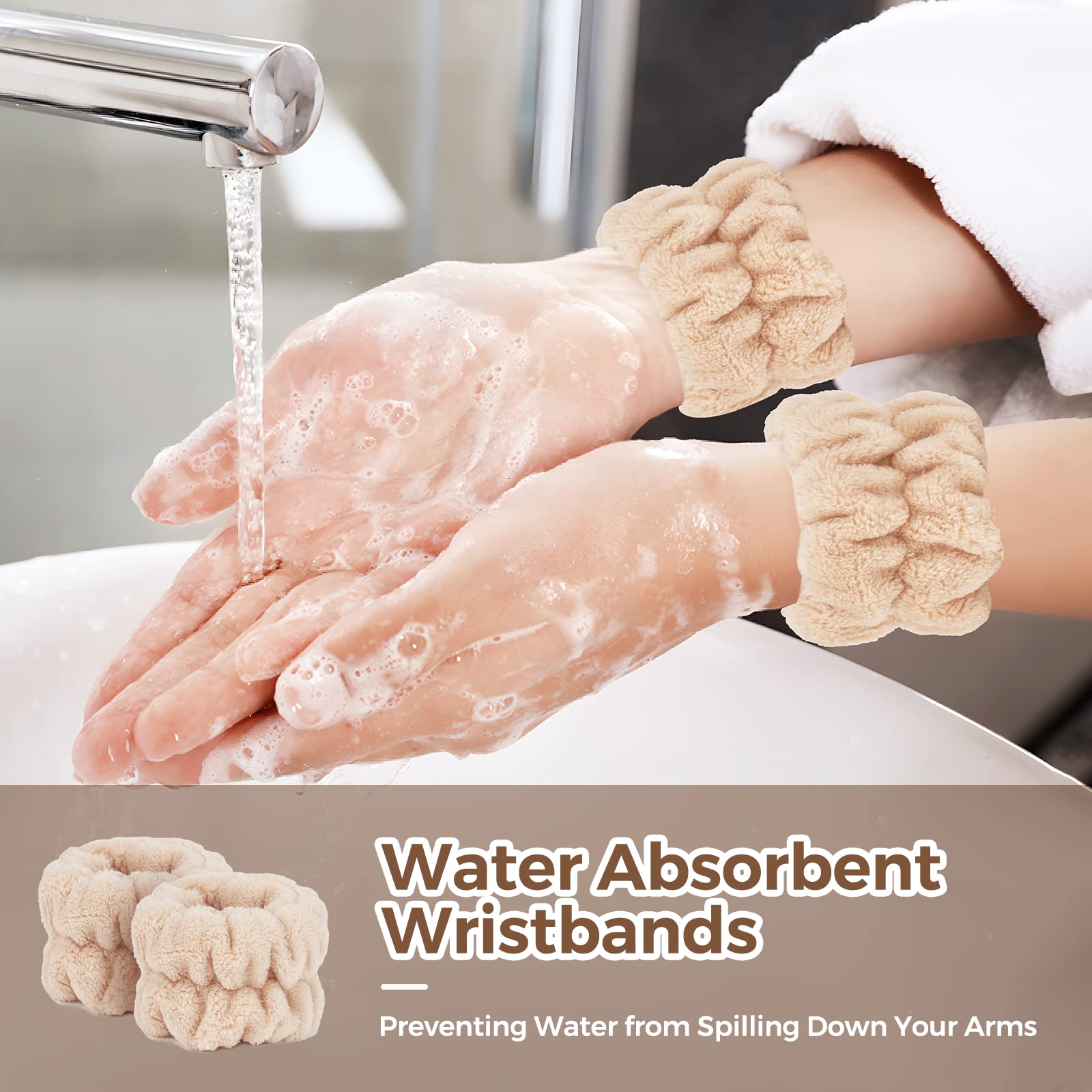Snapklik.com : Linmaya 8PCS Wrist Bands For Washing Face, Spa Wrist ...