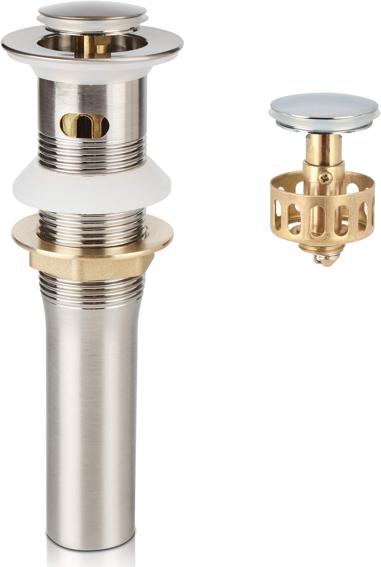 Plumb Pak Keeney K820-75 Universal Push Button Bathroom Sink Drain with ...
