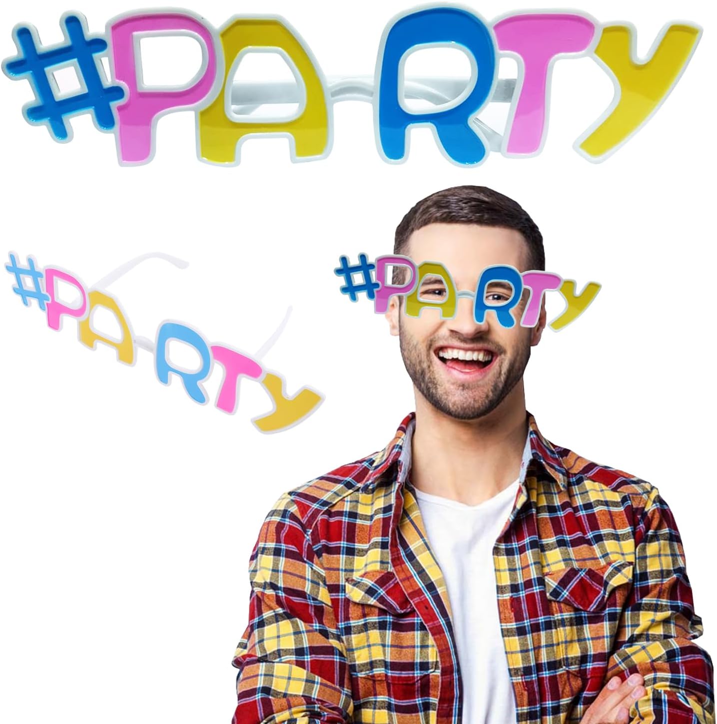 Party Propz Funky Party Goggles - Pack of 1, Multicolor Party Glasses ...