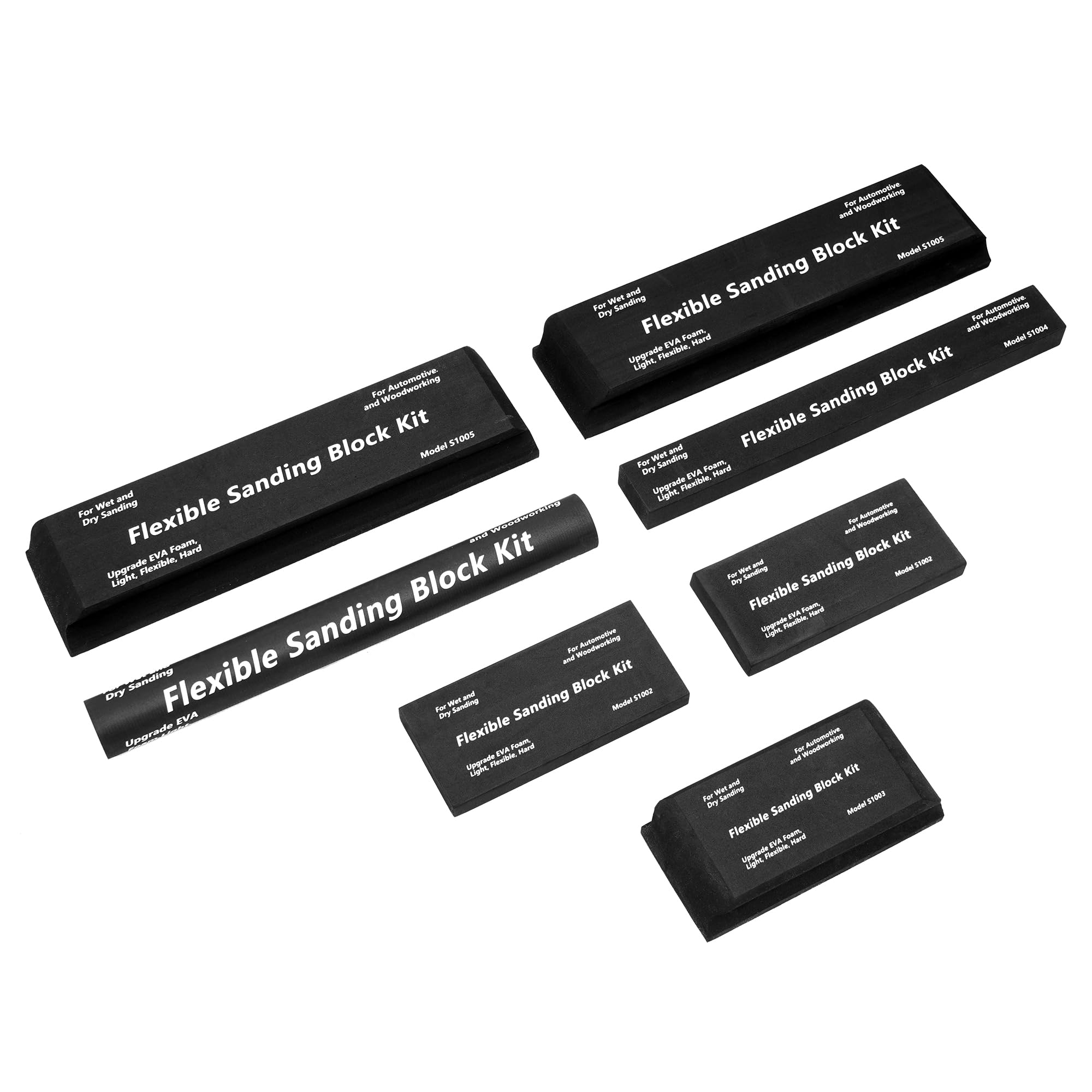 Nisorpa 7 PCS Sanding Block, Dry or Wet Sanding Kit Flexible EVA Foam ...