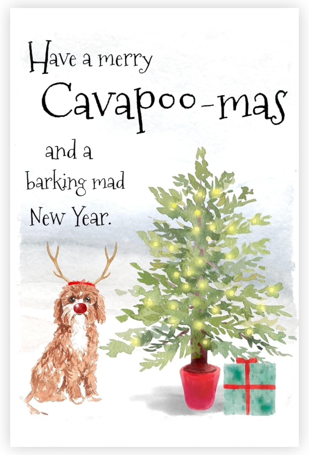 Funny Cavapoo Dog Christmas Card : Amazon.co.uk: Stationery & Office ...