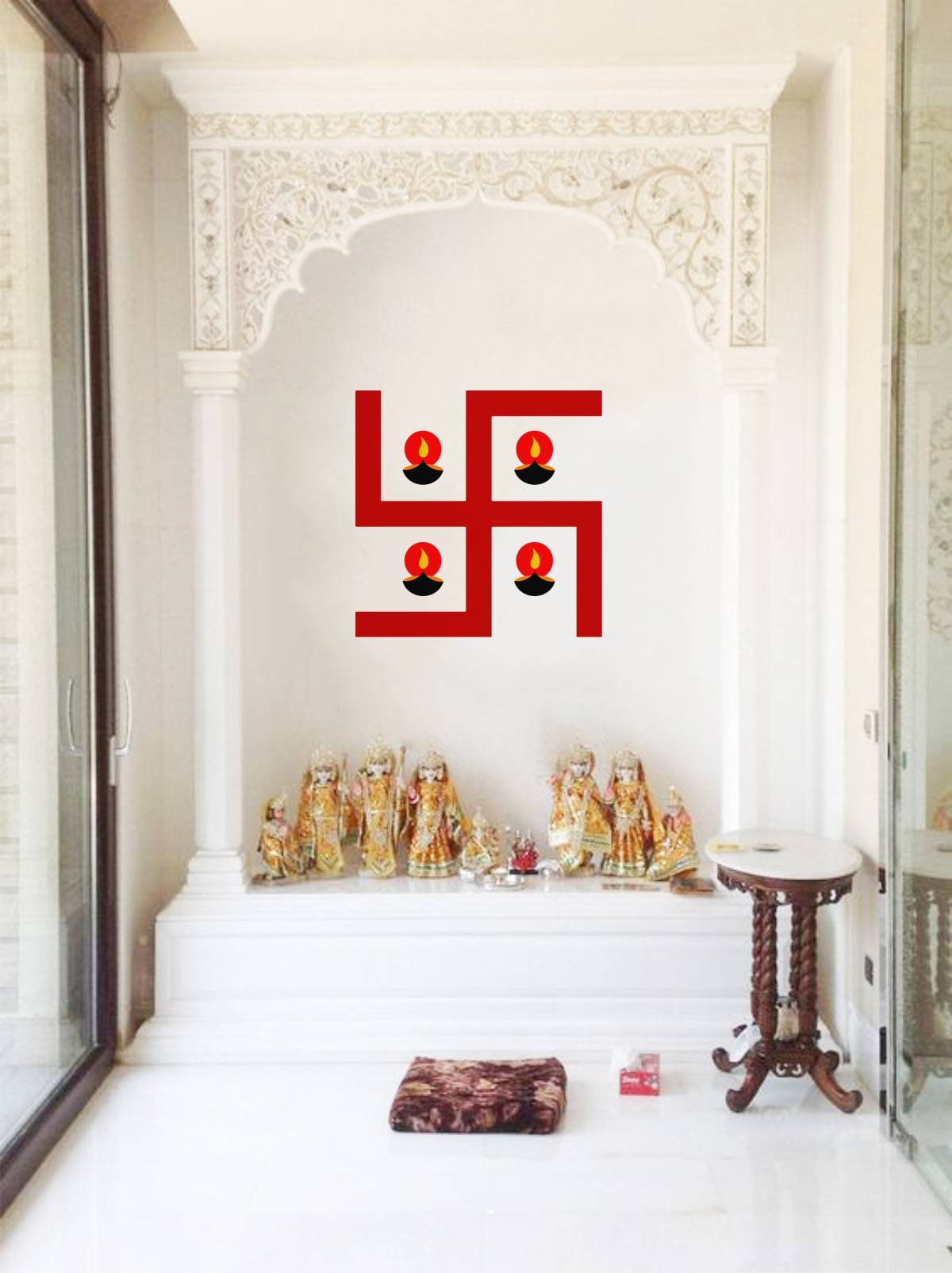 Buy Rawpockets Decals ' Swastik Sign with Lamps ' Medium Size Wall ...