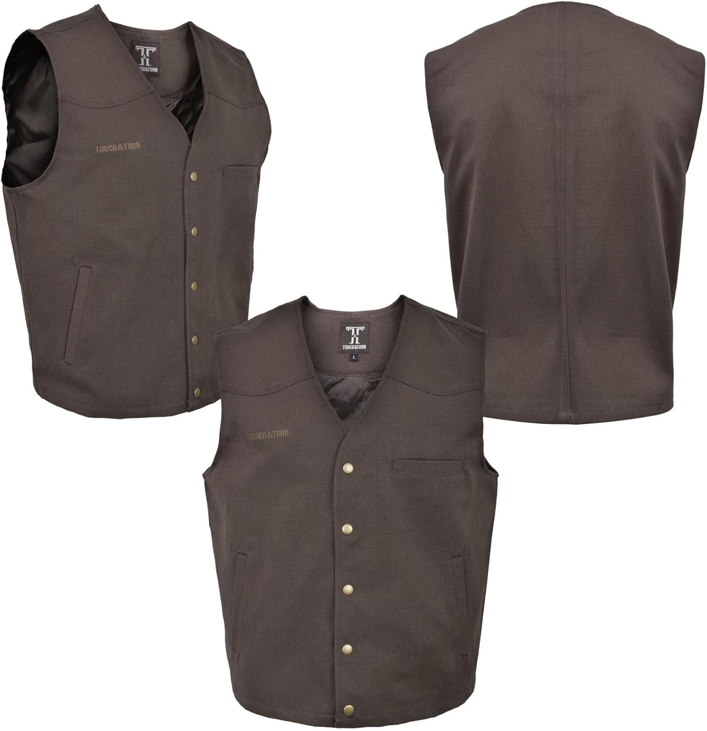 Touch&Torn Men's Vest, Advance Concealability Canvas Vest w/Adjustable ...