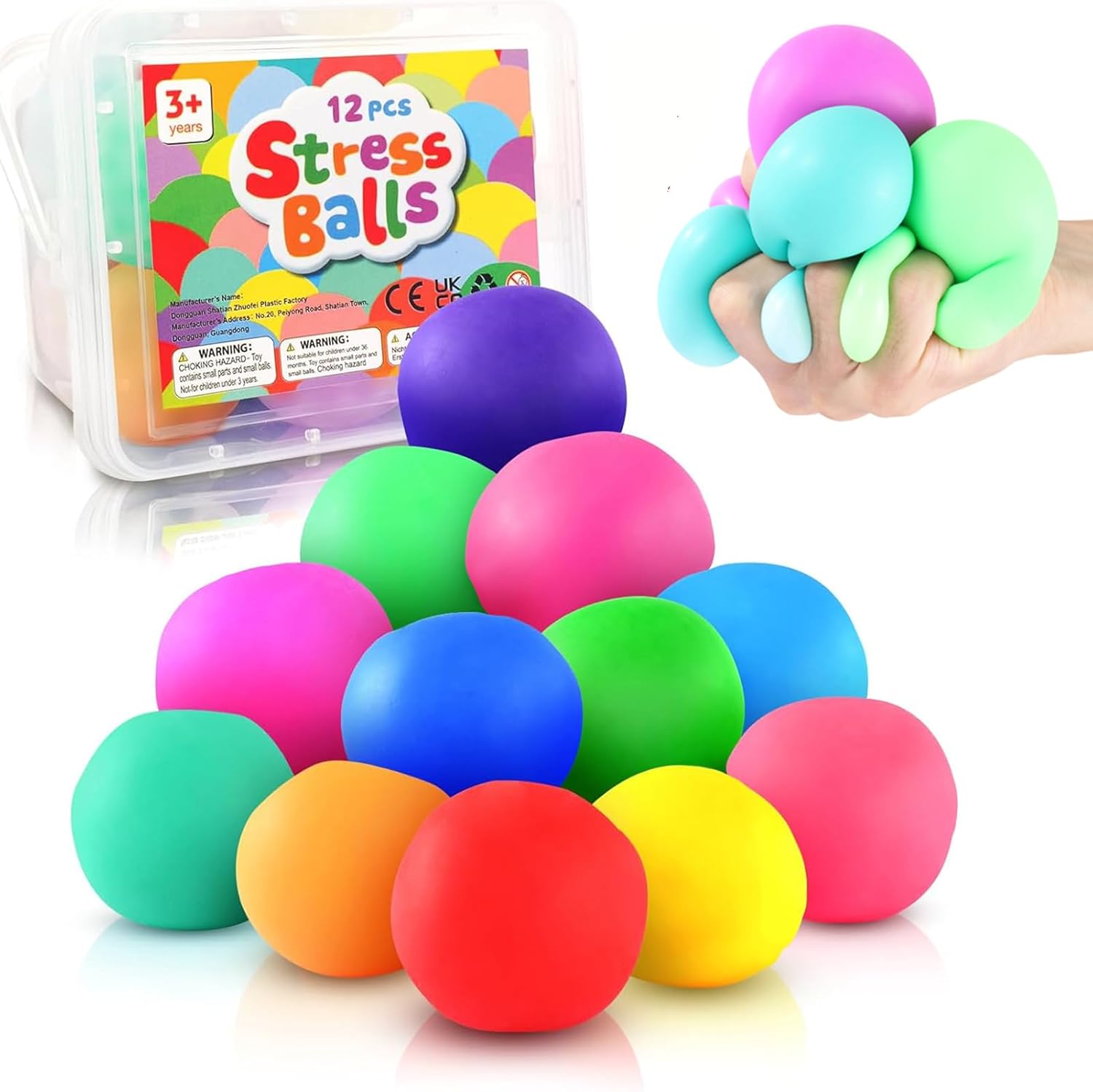 Stress Balls for Adults,12 Pack Mini Sensory Anti Stress Balls ...