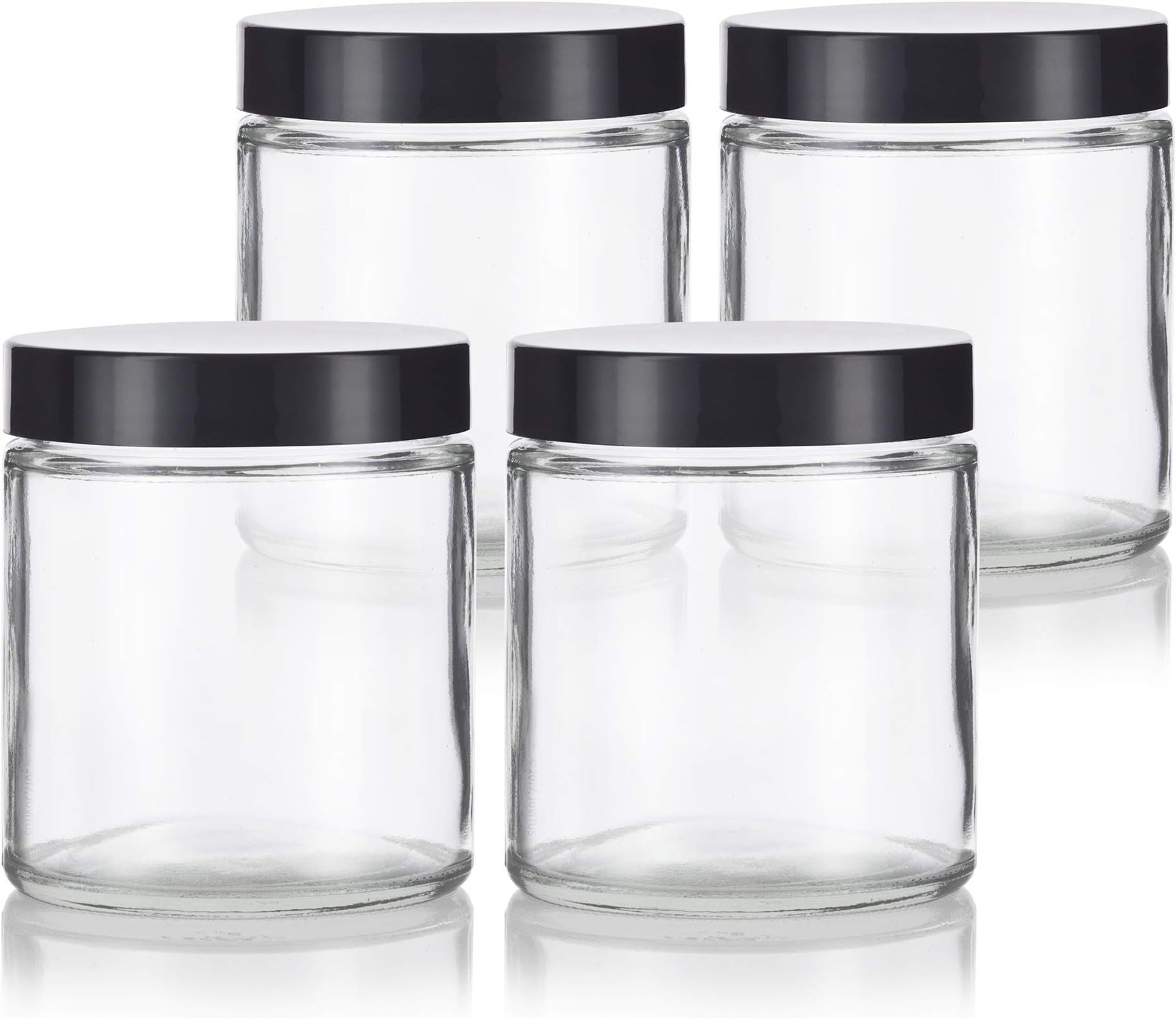 Amazon.com: JUVITUS Clear Thick Glass Straight Sided Jar - 2 oz / 60 ml ...