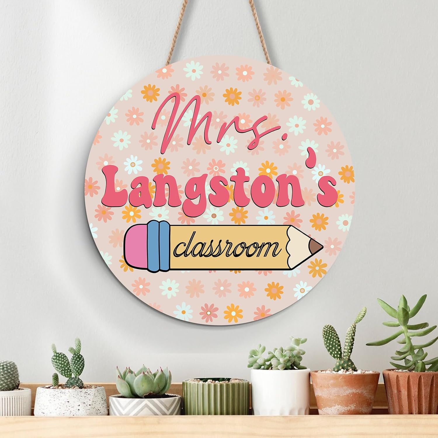 Amazon.com: Custom Teacher Sign, Personalized Teacher Door Sign ...